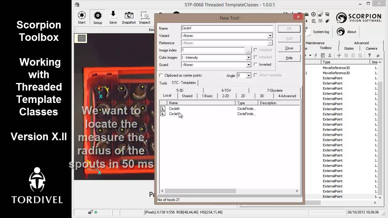 Working in the Scorpion Toolbox with Tool Threading and Template ...