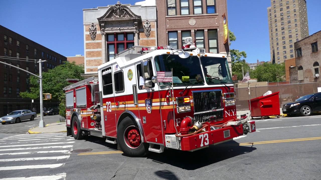 FDNY Engine 73 responds to Box 2337 - YouTube