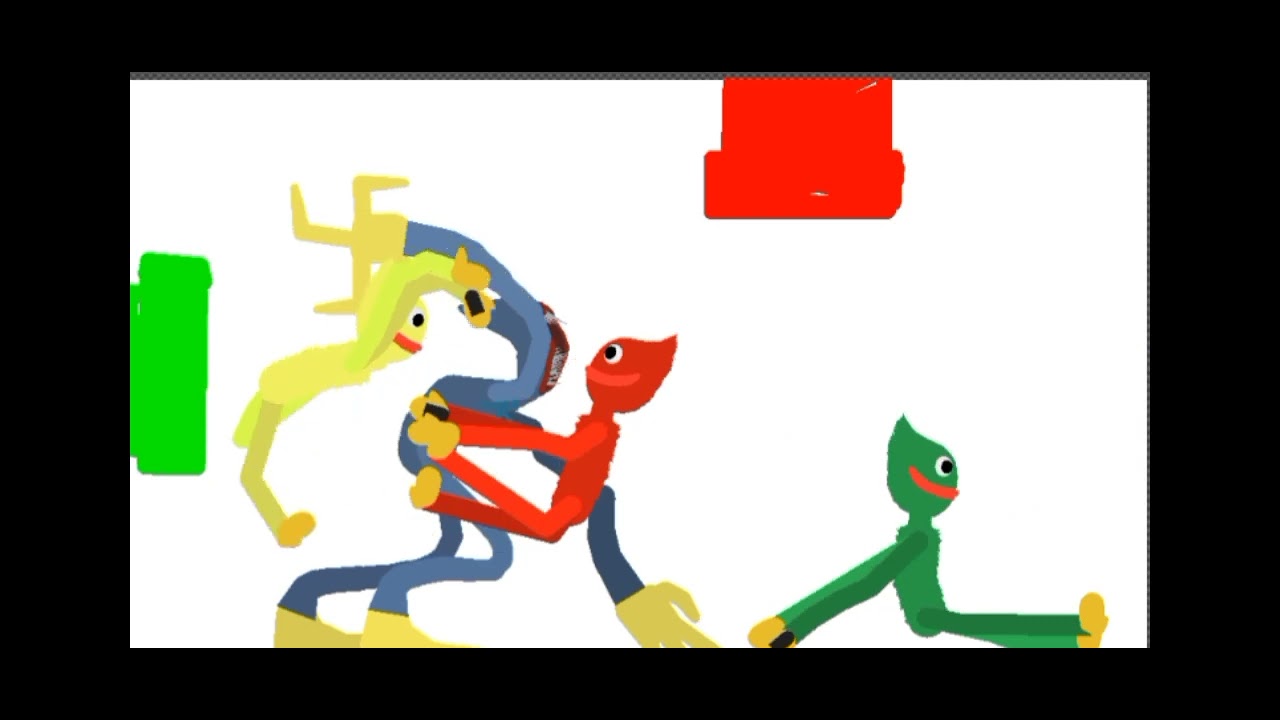 nigtmare huggy wuggy vs mini huggys (stick nodes) - YouTube