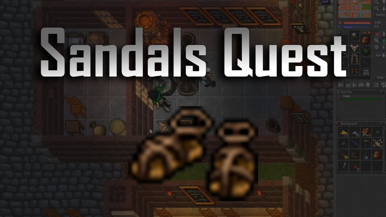 Tibia - Sandals Quest [Eclesius' Tasks] - YouTube