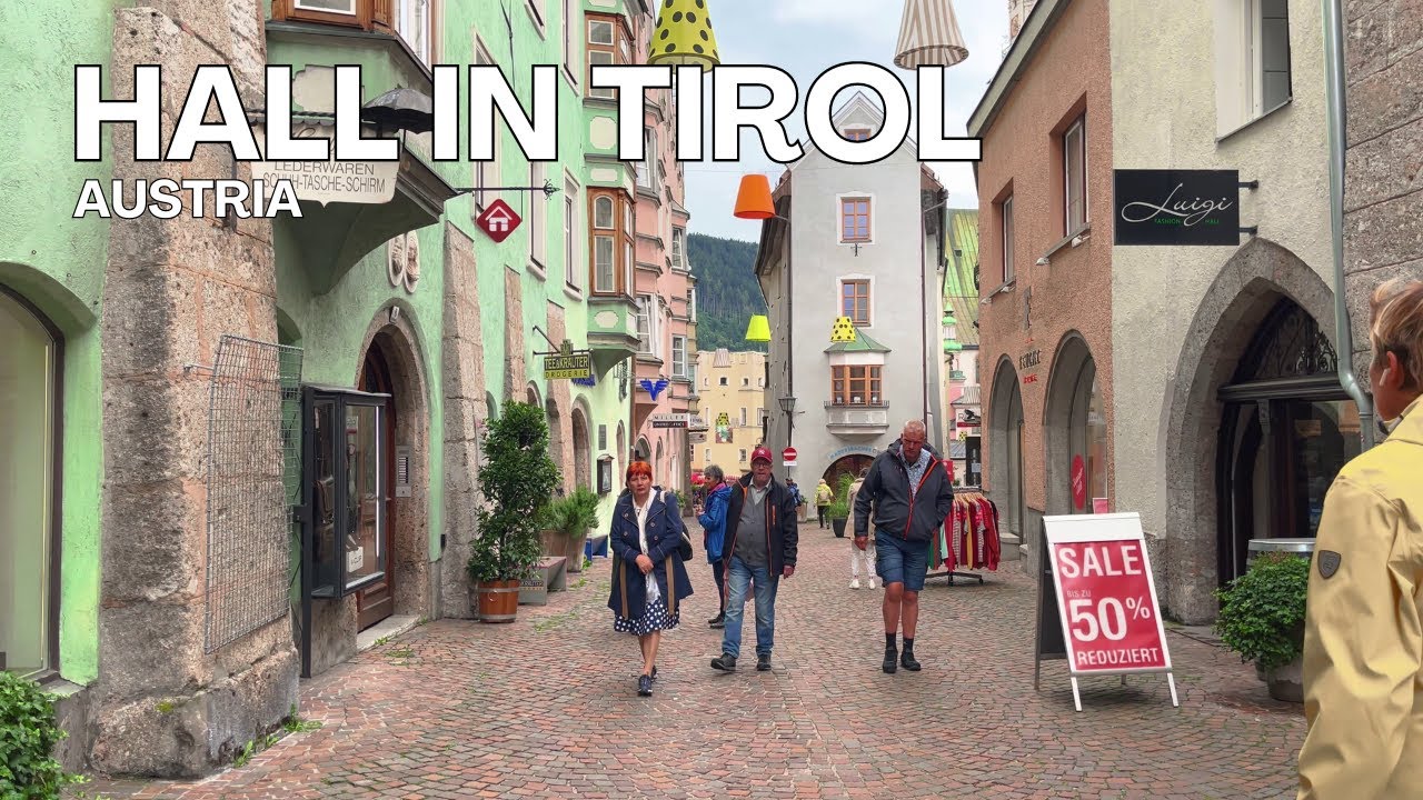 Hall in Tirol, Austria - Walking Tour - Binaural sound - 4K - Part 3 ...