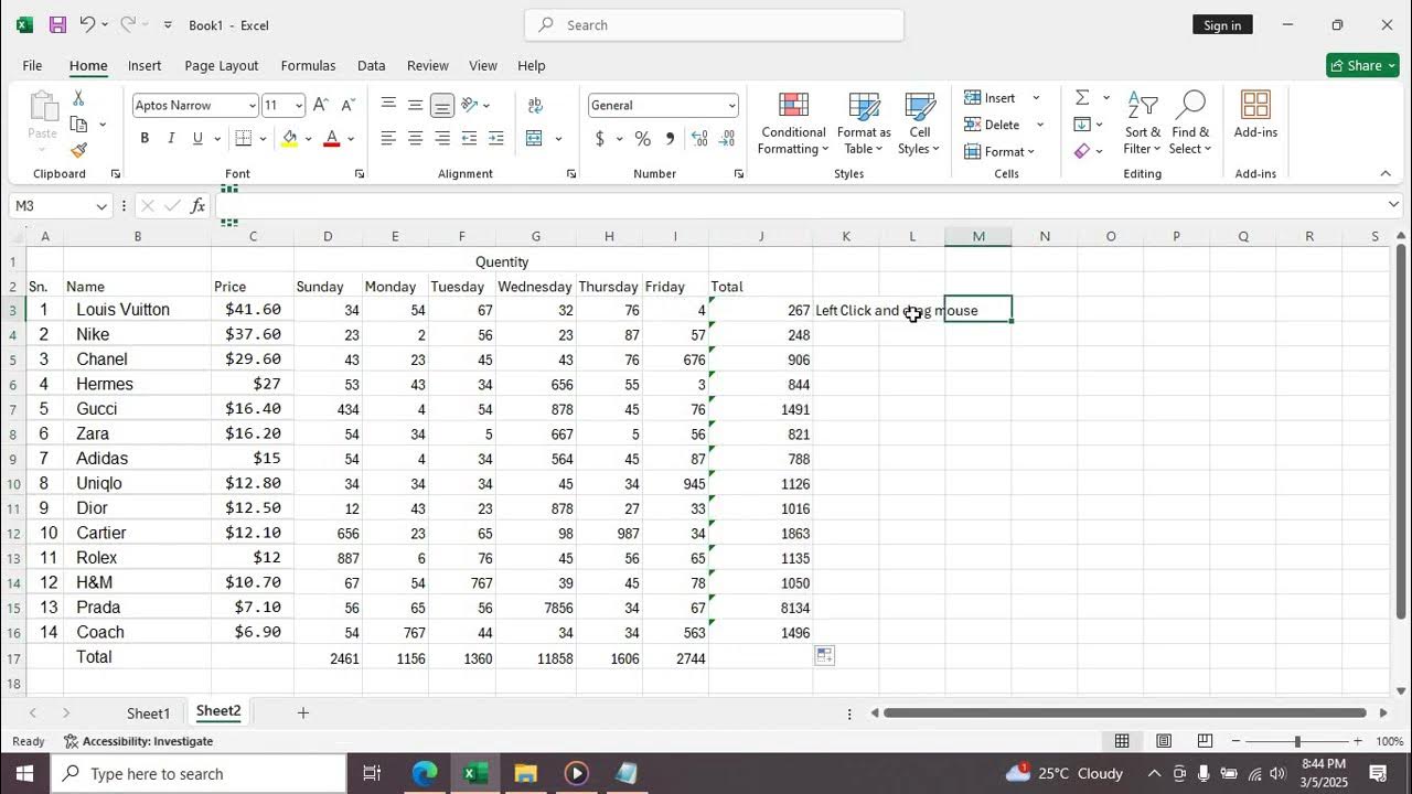 Sum function in excel | adding numbers in excel | excel formula | Microsoft excel class - YouTube