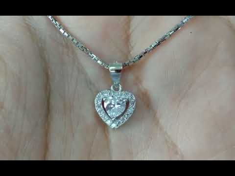 WG 448 - White Gold Plated Silver Sterling Pendant Royale Jewel - YouTube