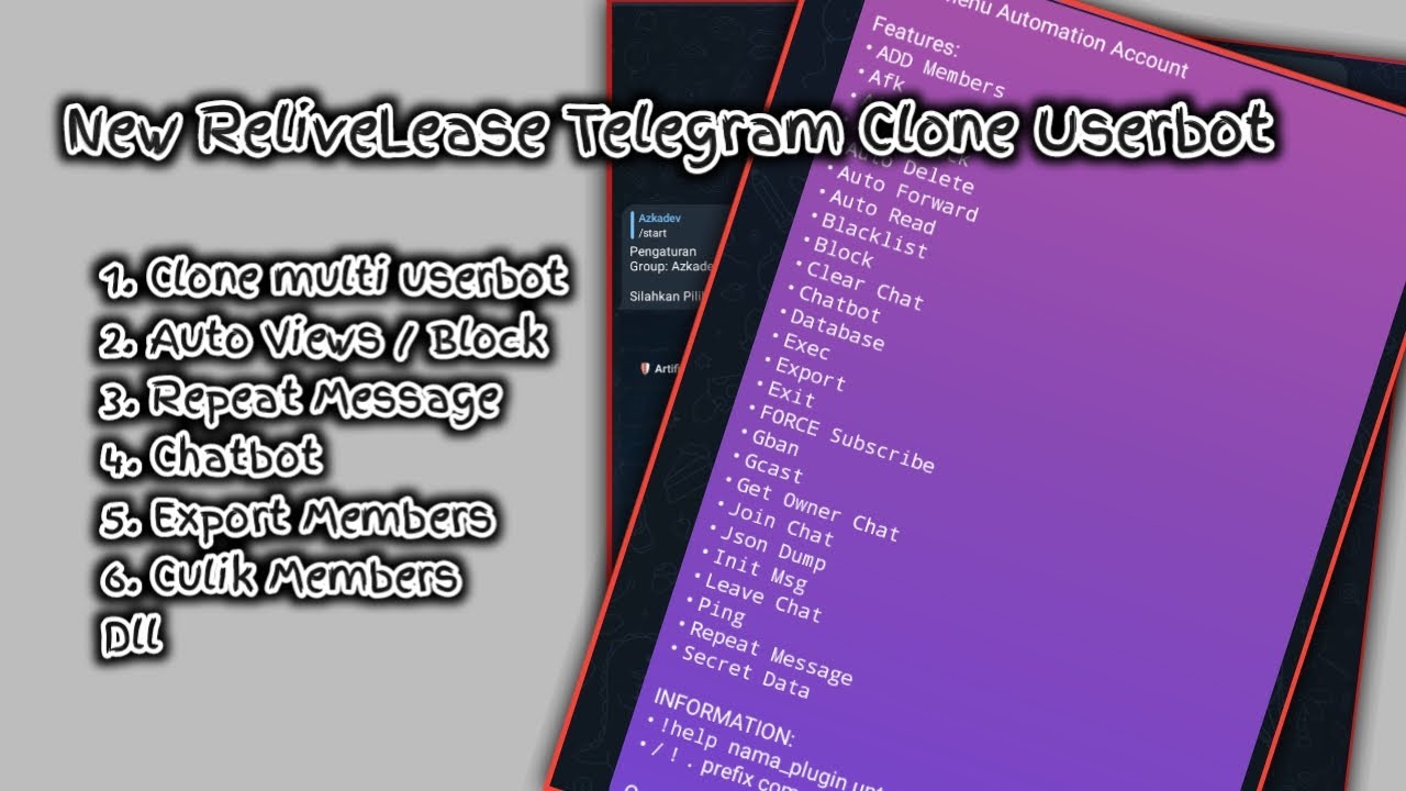#1 ReliveLease Userbot Telegram Clone Gratis Tanpa Server @azkadev ...