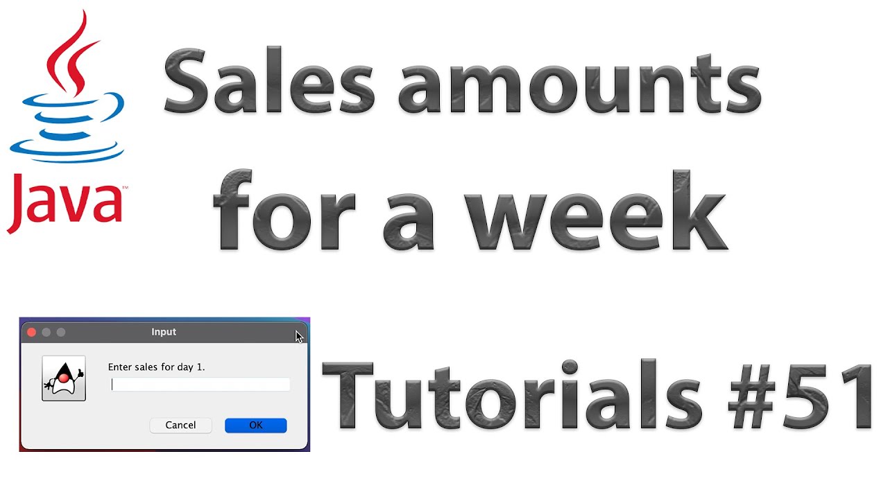 A program for sales amounts for a week || Array in Java || Tutorials ...