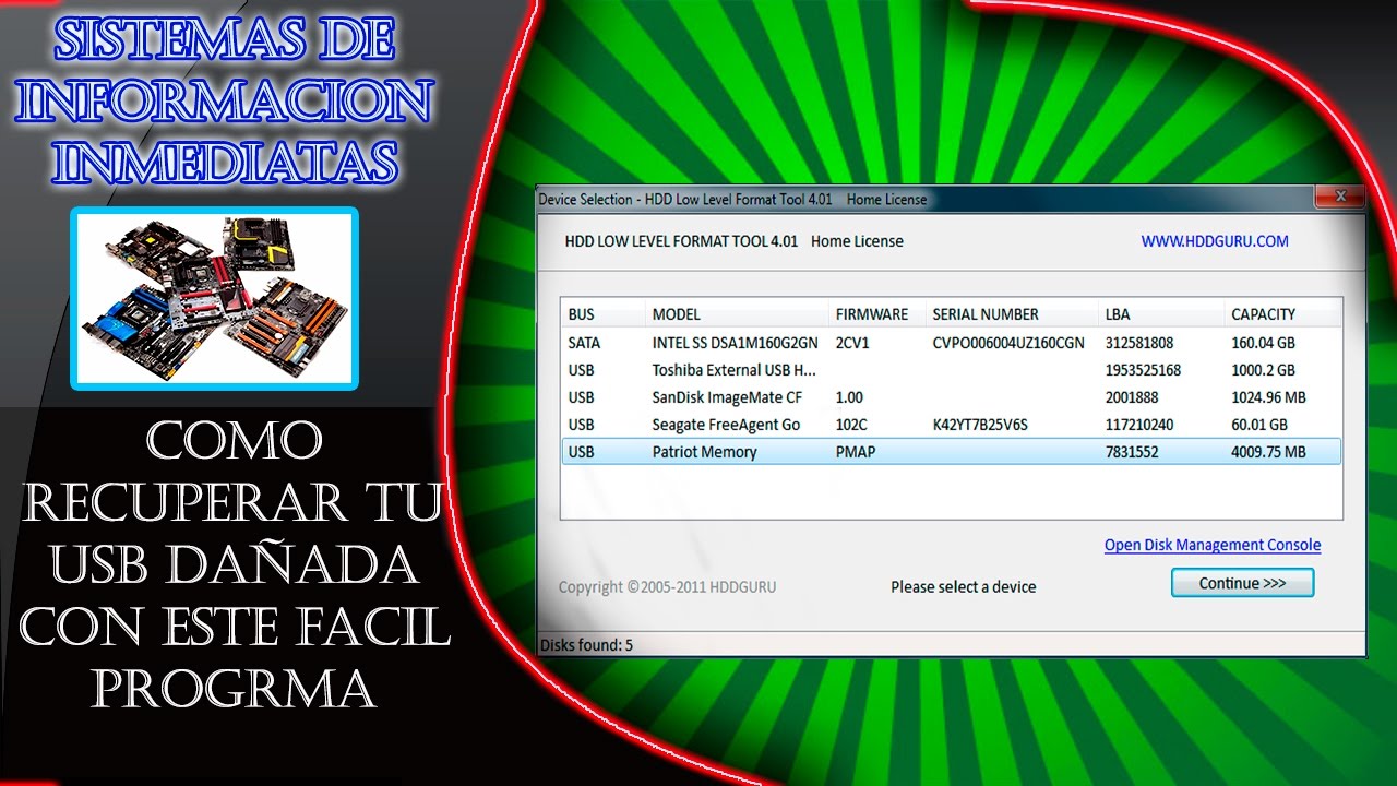 Como reparar una memoria usb, disco duro, sd, o medio extraible facil y ...