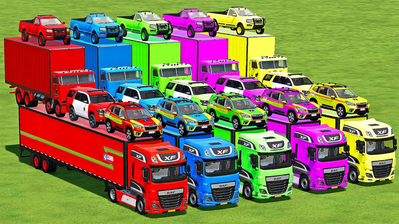 TRANSPORTING EMERGENCY SUBARU, FORD, CITROEN & PICKUPS WITH DAF TRUCKS ...