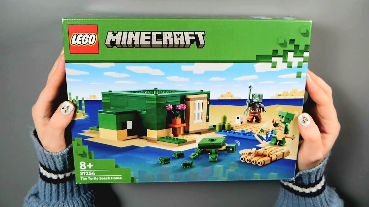 ASMR ~ LEGO Minecraft Turtle House Build - YouTube