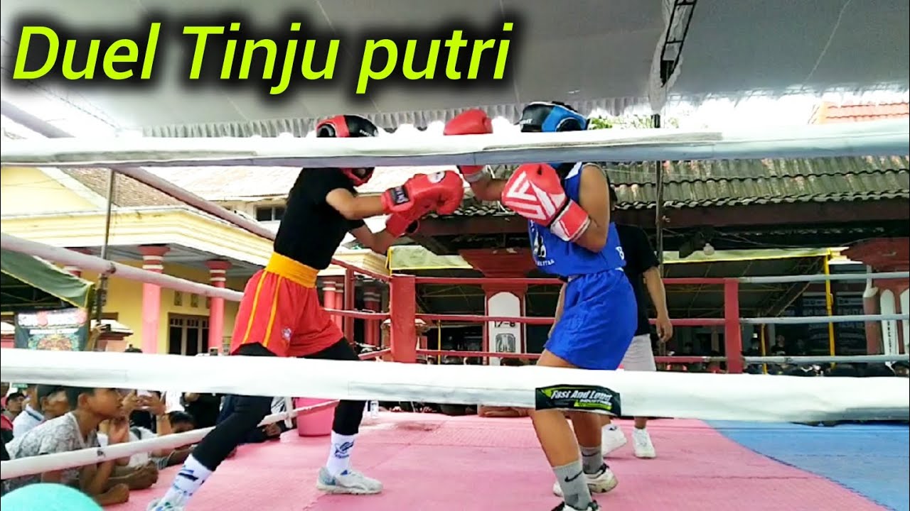 Duel Tinju putri, Boxing bacem Ponggok - YouTube