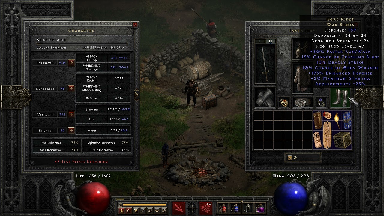 D2R - My WW Sword Barb so far - YouTube