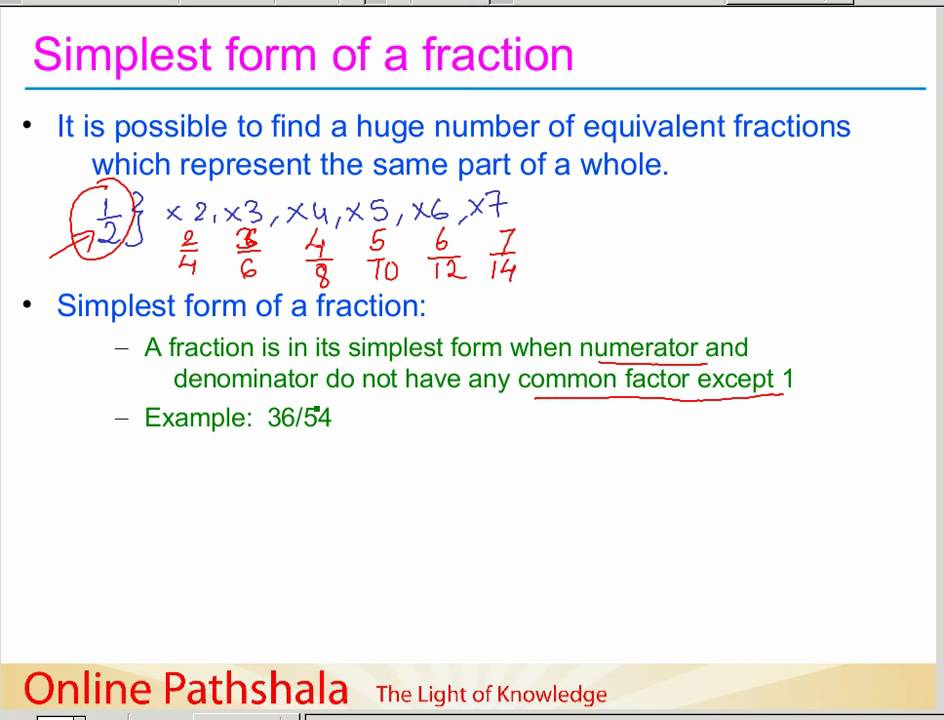 Ch7_08 Simple form of a fraction CBSE MATHS - YouTube