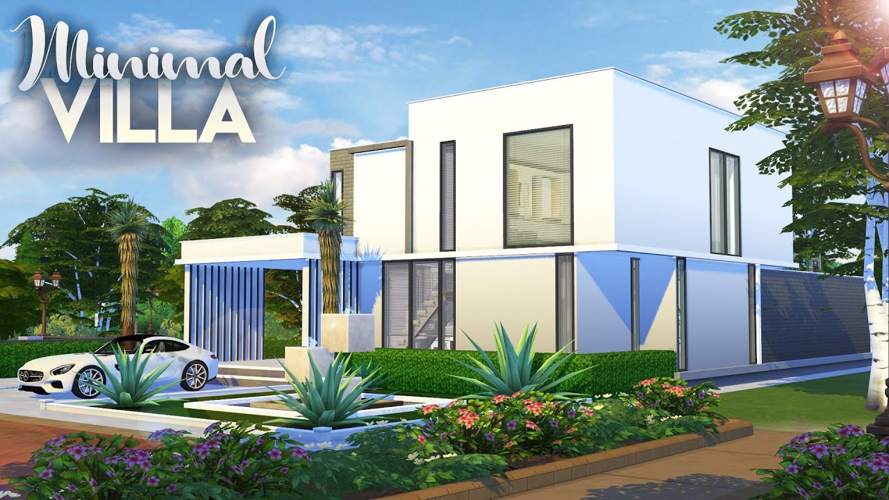 MINIMAL VILLA 75+ NEW CC ! || The Sims 4: Speed Build - YouTube