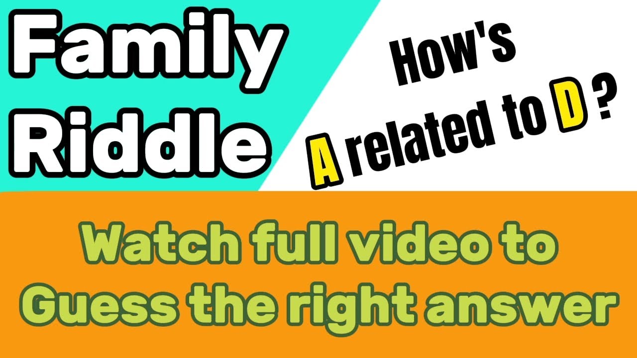Unraveling Family Ties Riddle: A to D Relationship Explained! - YouTube