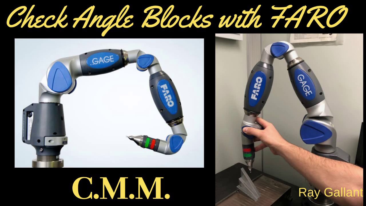 checking angle blocks with a faro gauge CMM - YouTube