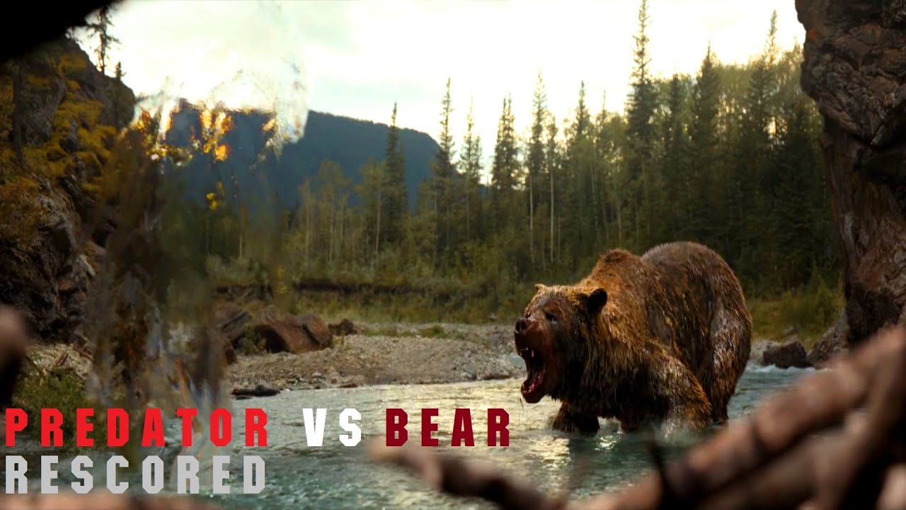 Prey (2022) - Bear Fight (with Predator 2 Music) - YouTube