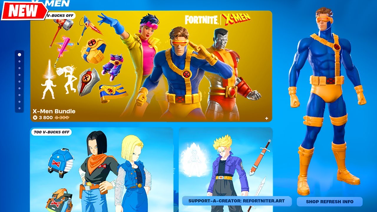 *NEW* Dragon Ball & X-Men Bundles arrived in Fortnite Item Shop - YouTube