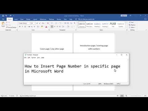 How to Insert page numbers on a specific page in MS Word? | Page number start from a specific ...