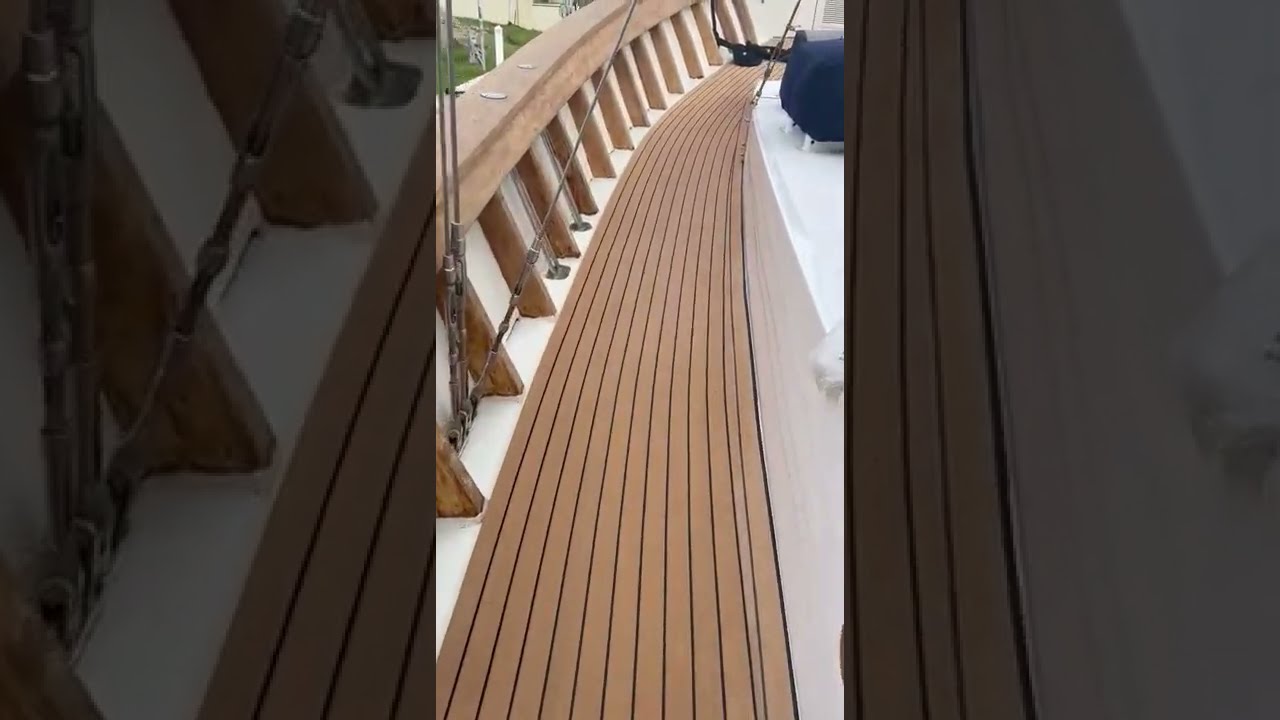 NuTeak, the best looking synthetic teak decking on a classic boat - YouTube