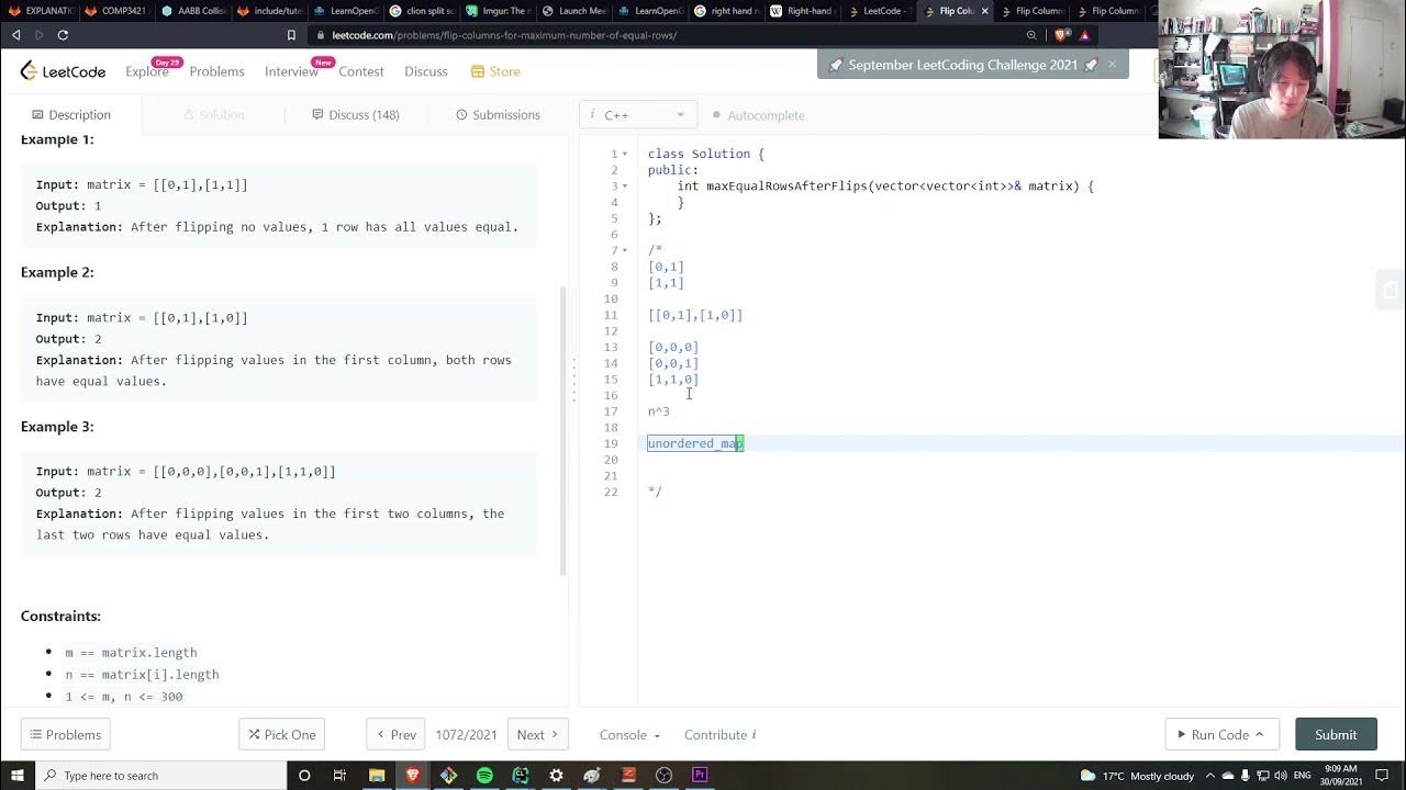 1072. Flip Columns For Maximum Number of Equal Rows - Daily Leetcode (Day 24) - YouTube