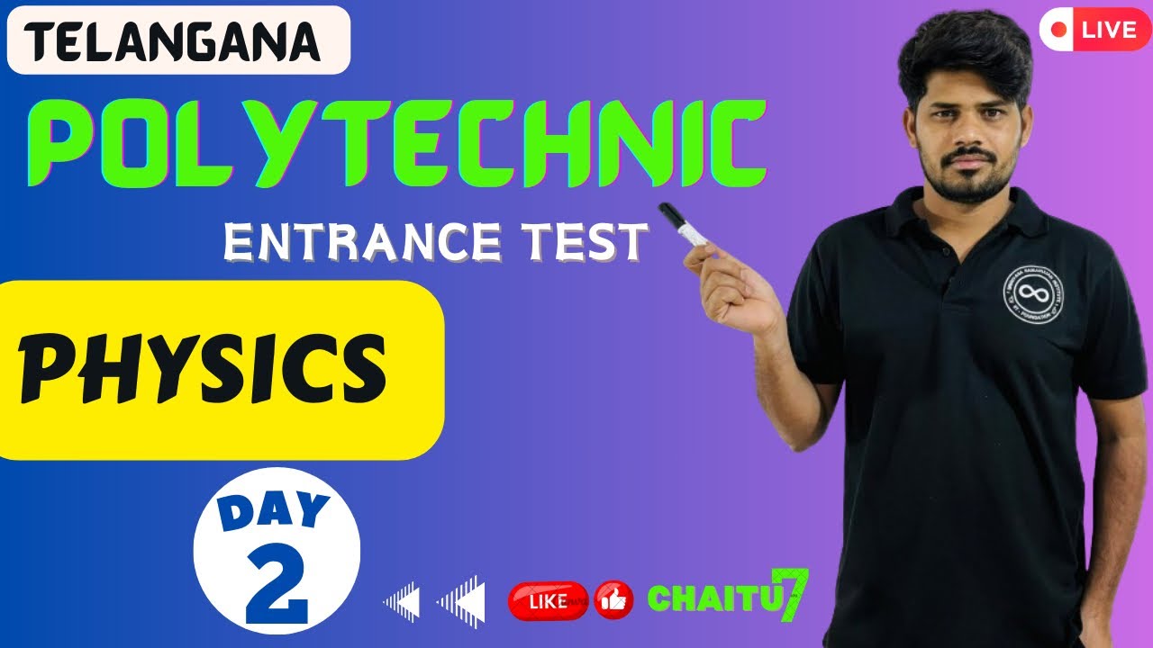 Polytechnic Entrance Exam-2024 || Physics || Day 2 || Telangana # #10th ...