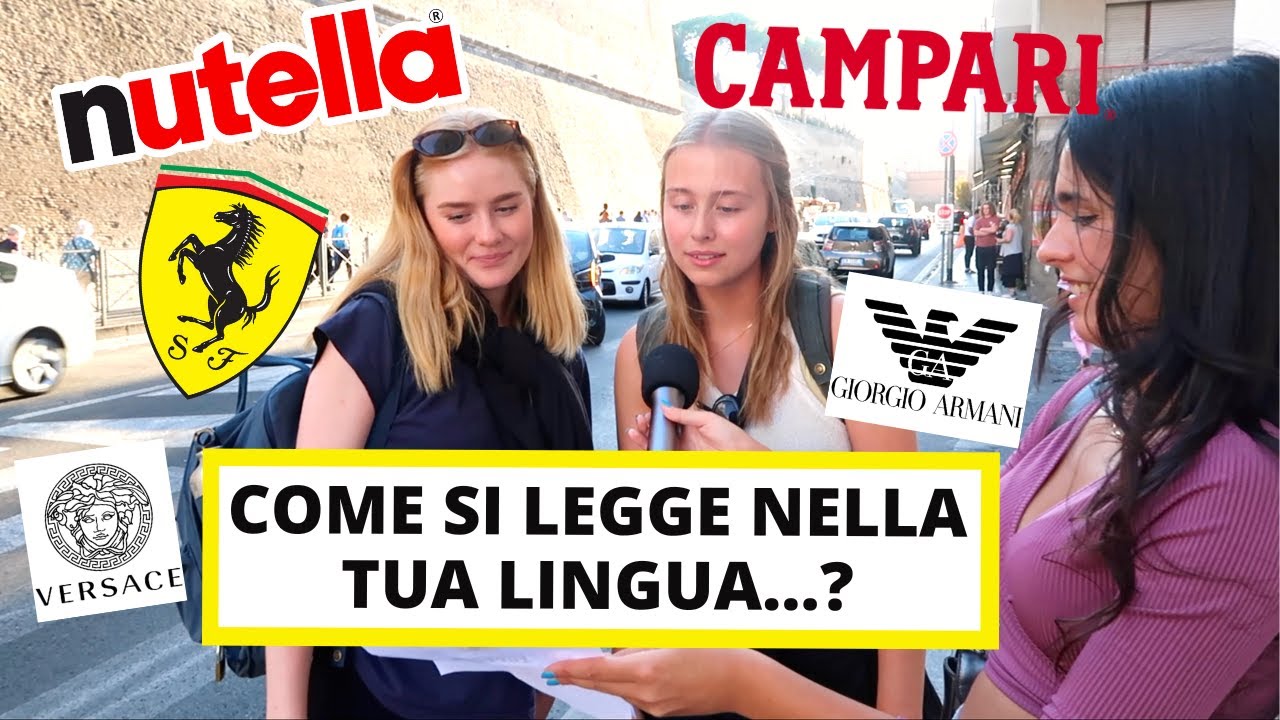 Stranieri leggono i marchi italiani più famosi - YouTube