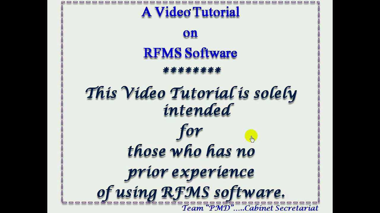 RFD in RFMS..A Video Tutorial upto Section-2 - YouTube