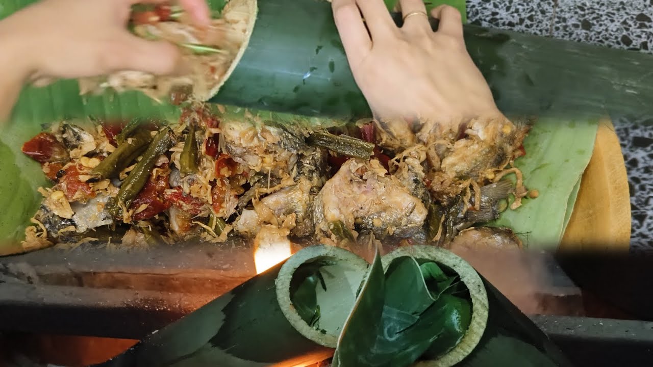 cooking fish in bamboo, indigenous way of cooking - YouTube