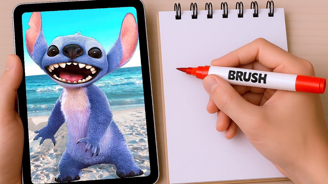 Stitch Drawing Challenge: Realistic vs. Cartoon - YouTube