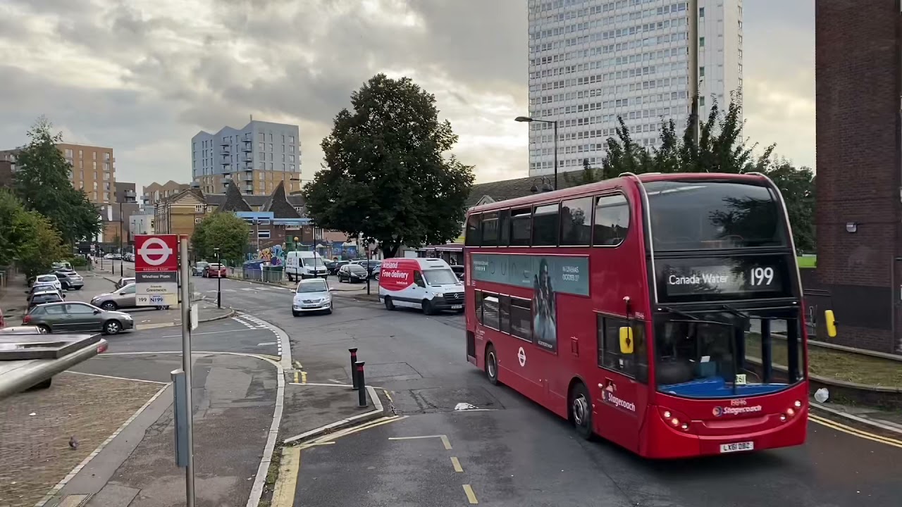 London Bus Ride 🇬🇧 Route 199 Canada Water Bus Station to Lewisham ...