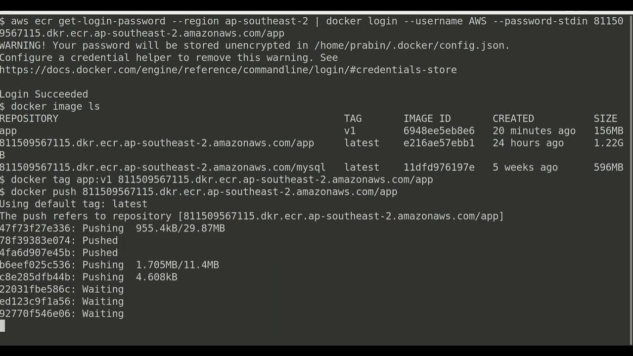Vid3 Registering Dockerized Image in Elastic Container Registry - YouTube