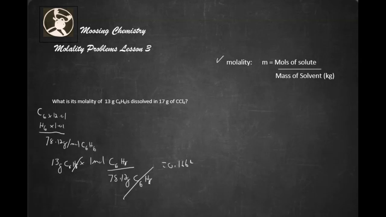 Molality Problems Lesson 3 - YouTube