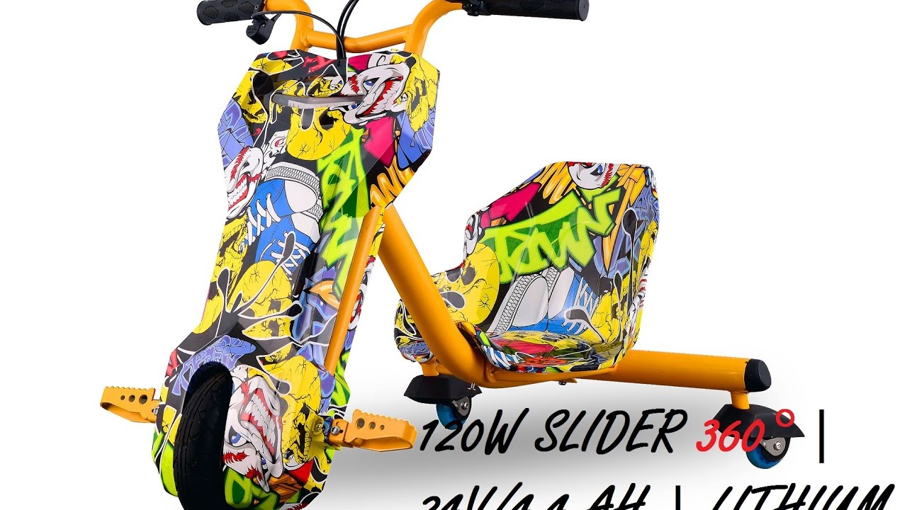 Drifter 120W Elektro SLIDER Trike 360° | 24V/4.4 AH - YouTube