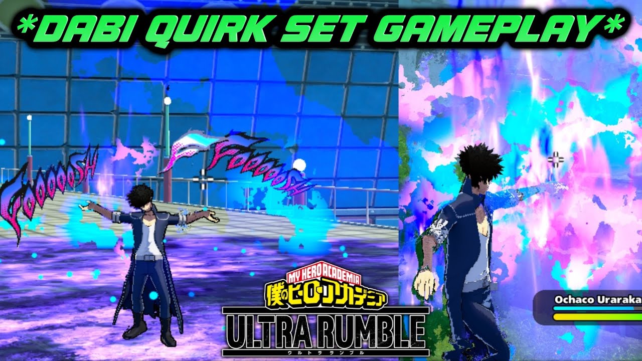 * NEW LEAKED QUIRK SET* GAMEPLAY AS DABI IN MY HERO ULTRA RUMBLE ...