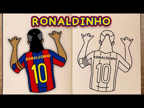 How to draw and colour! RONALDINHO (step by step drawing tutorial)