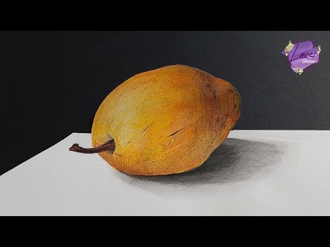 How to Draw a 3D Pear - Natürmort Meyve Çizimi Nasıl Yapılır ?