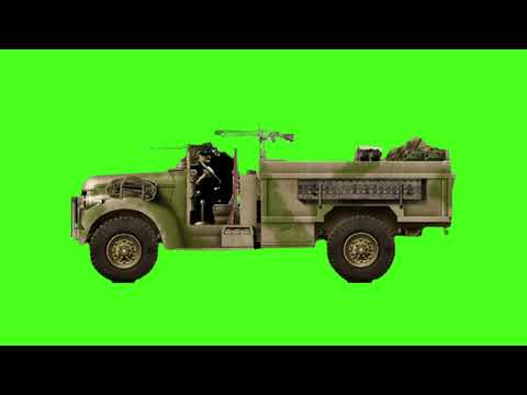 Green Screen Military Truck  | No Copyright Free To Use (Chroma Key)