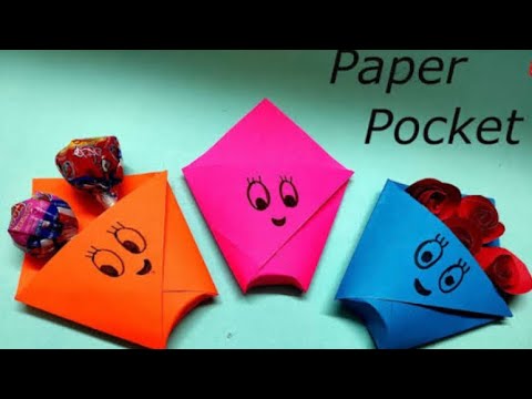 Origami Paper Pocket | Cute Crafts | Just with a square paper | Crafts ...