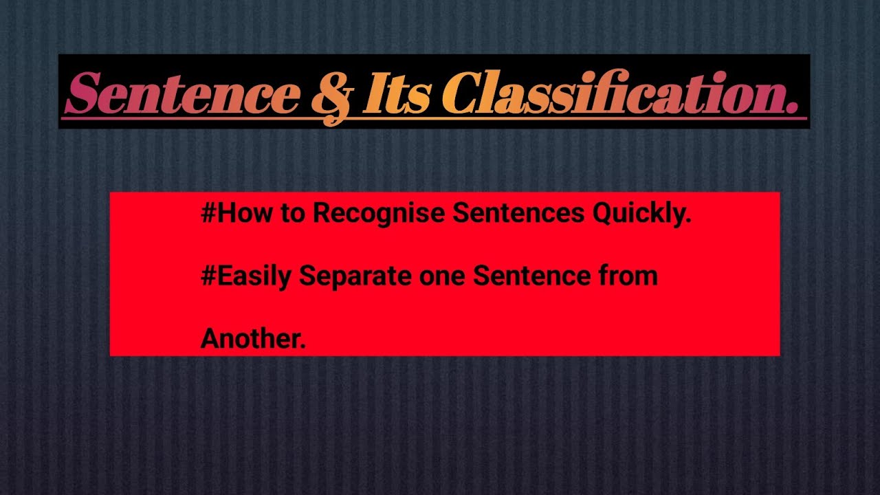 Sentence and Its Classification.SSC English Grammar. - YouTube