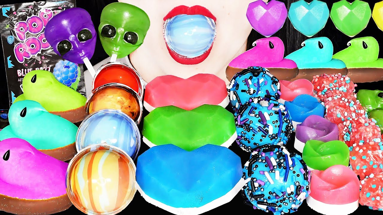 MOST POPULAR ASMR GALAXY FOODS, KOHAKUTO ASMR, 먹방 ASMR, PLANET GUMMY ...