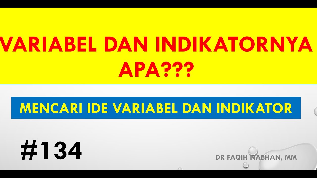 Variabel dan Indikator - YouTube