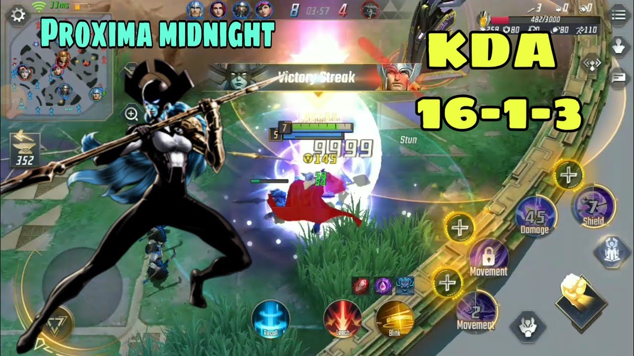 Proxima Midnight Gameplay & Best Build : Marvel Super War (Marvel First ...
