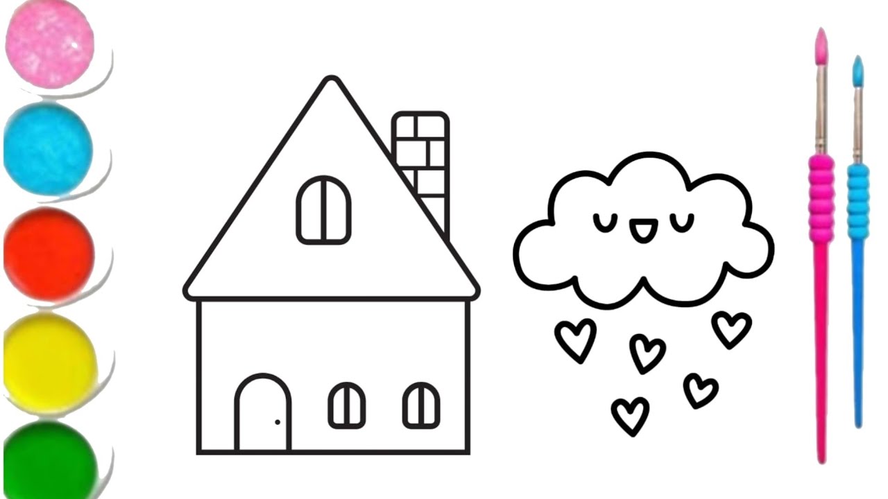 Easy House Drawing for Kids | Simple & Cute House Drawing Tutorial ...