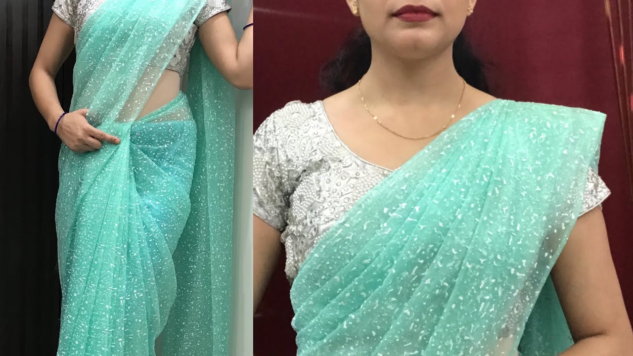 Net Saree Wearing॥सिर्फ़ 5 मिनट में Net की Saree कैसे पहनेHow to drape ...