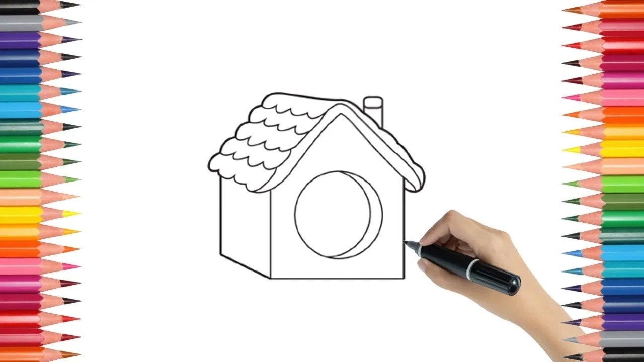 How to draw a Beautiful Bird House Drawing | Easy Drawing | Bird House ...