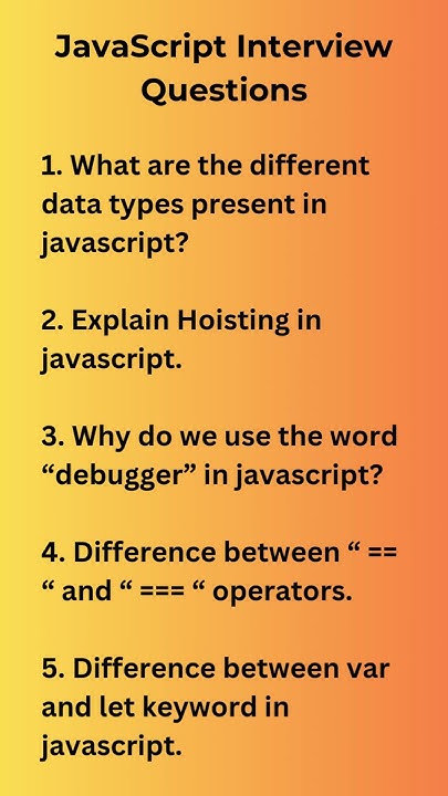 JavaScript interview Question part_1 #javascript #interview #javascripttutorial - YouTube