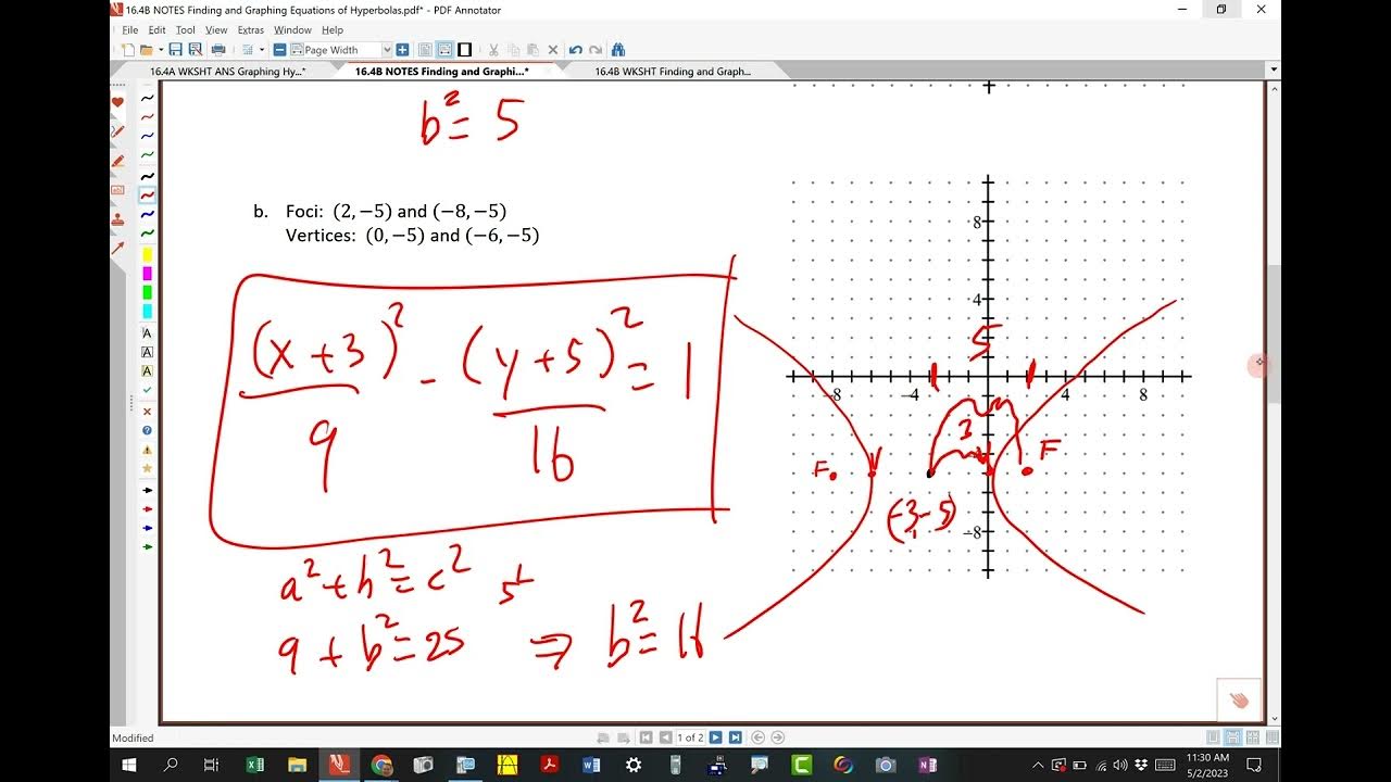 16.4B Finding Equations of Hyperbolas - YouTube