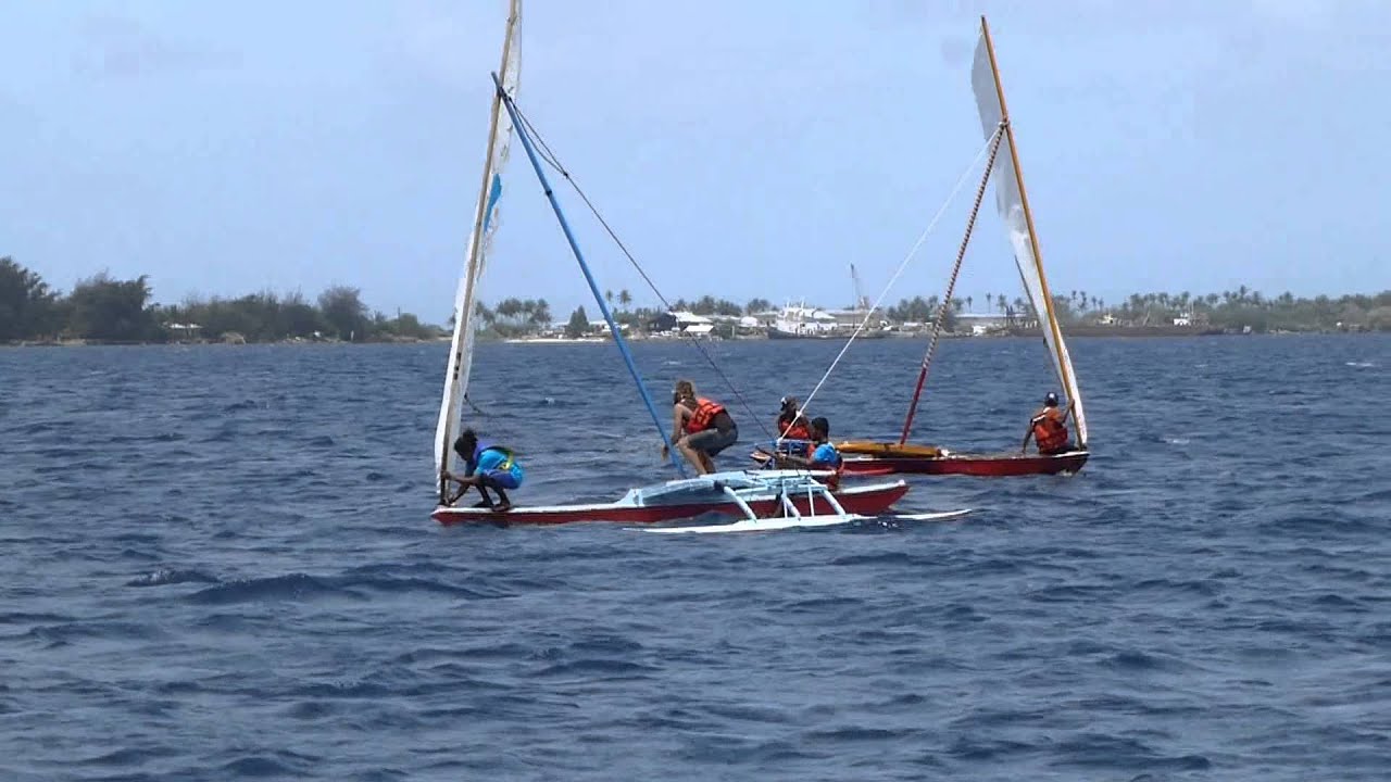 Tacking in a Marshallese Sailing Canoe - YouTube