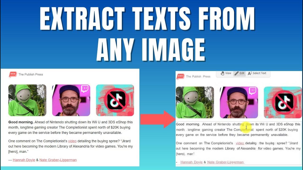 How To Extract Texts From Image - Convert Photo into Text - YouTube