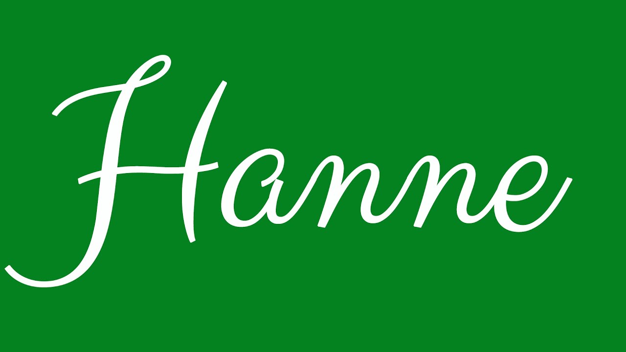 Learn how to Sign the Name Hanne Stylishly in Cursive Writing - YouTube