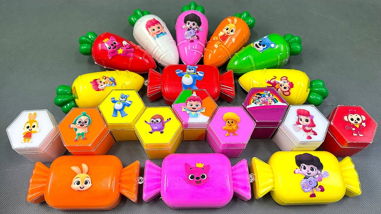 Pinkfong Slime with Rainbow Carrot Jeni, Hogi, and Bebefinn’s Colorful ...